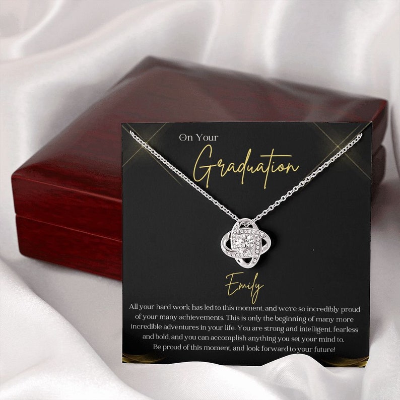 Personalized Graduation Necklace for Her | Message Card and Gift Box ...
