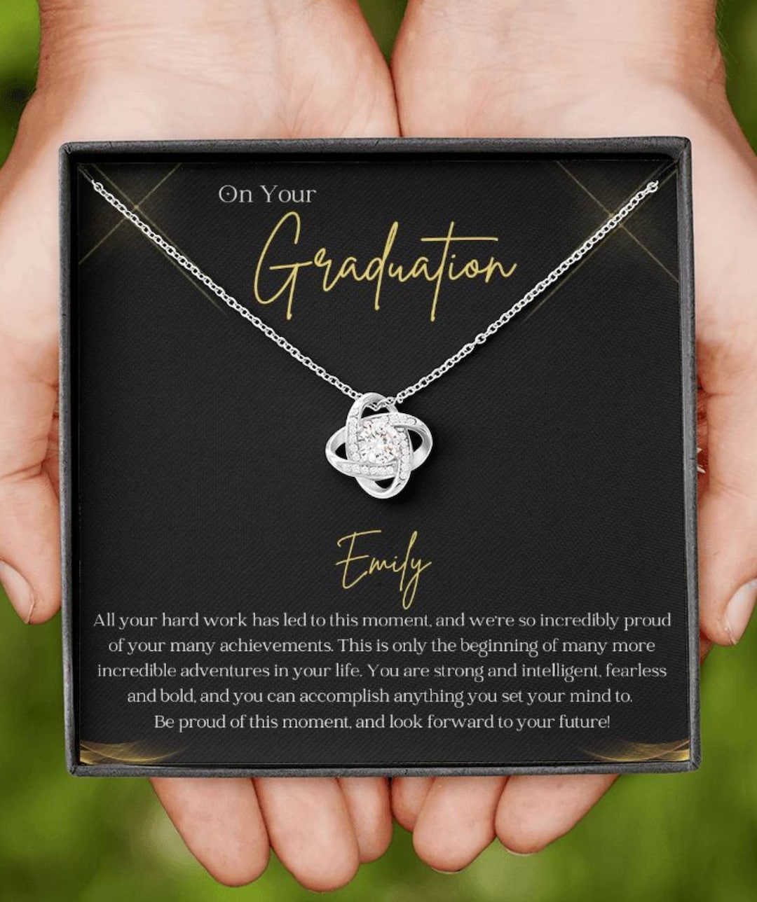 Personalized Graduation Necklace for Her With Message Card, Class of ...