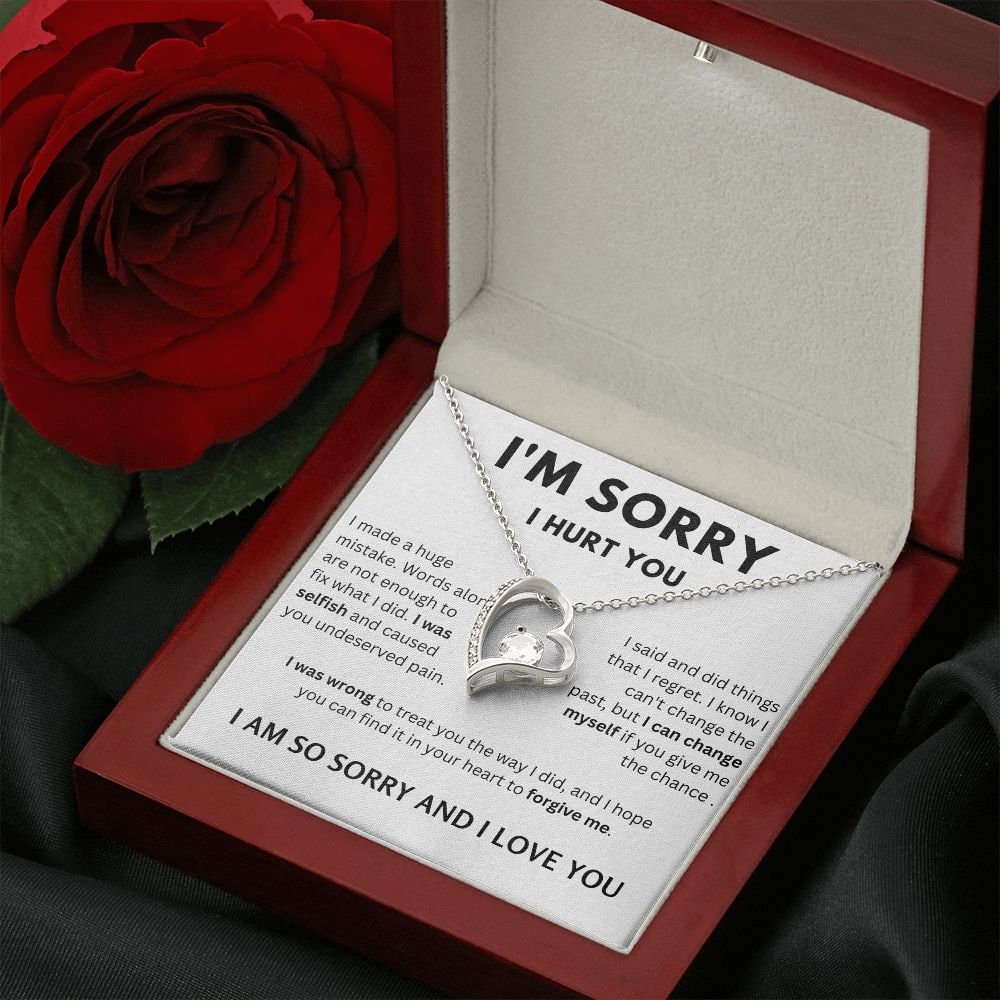 Apology Gift Necklace for Her | I Am Sorry Message With 14k Necklace ...
