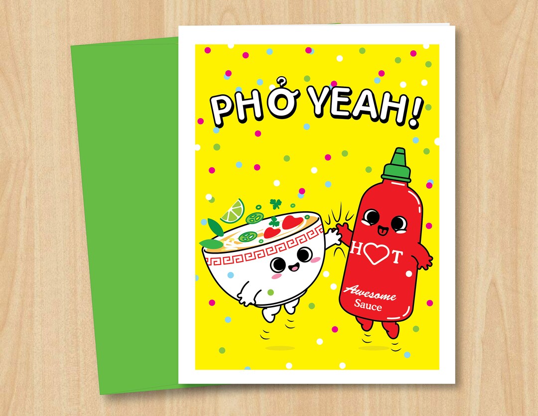 Pho Yeah Congratulations Card Anniversary Best Friends Pho Ever Pho Luv ...