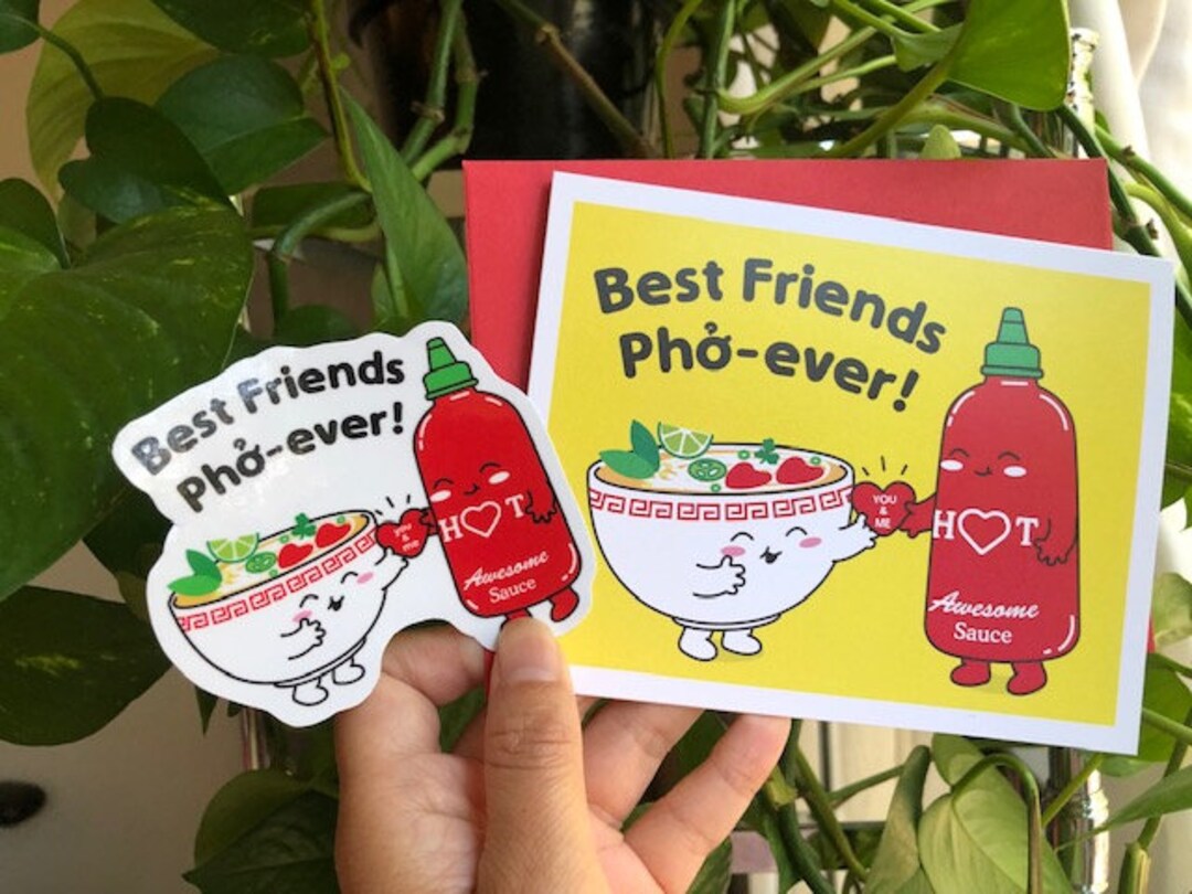 Best Friends Pho Ever Sticker and Card Combo Pho Sticker Pho Gifts Pho ...