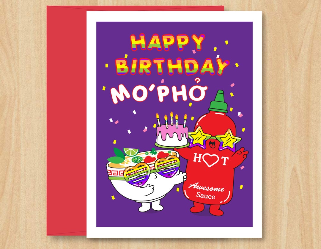 Happy Birthday Greeting Card Happy Birthday Mo Pho Happy Phoking ...