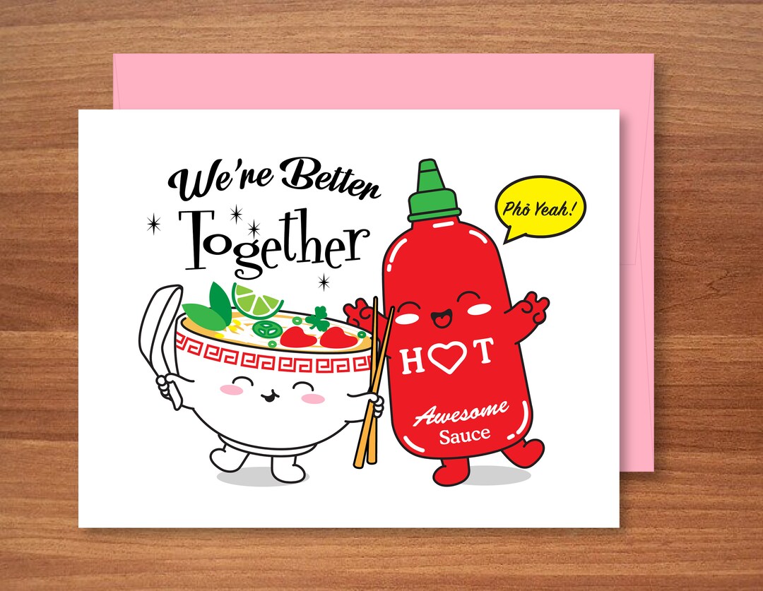 Better Together Card Pho Lovers Be My Valentine - Etsy