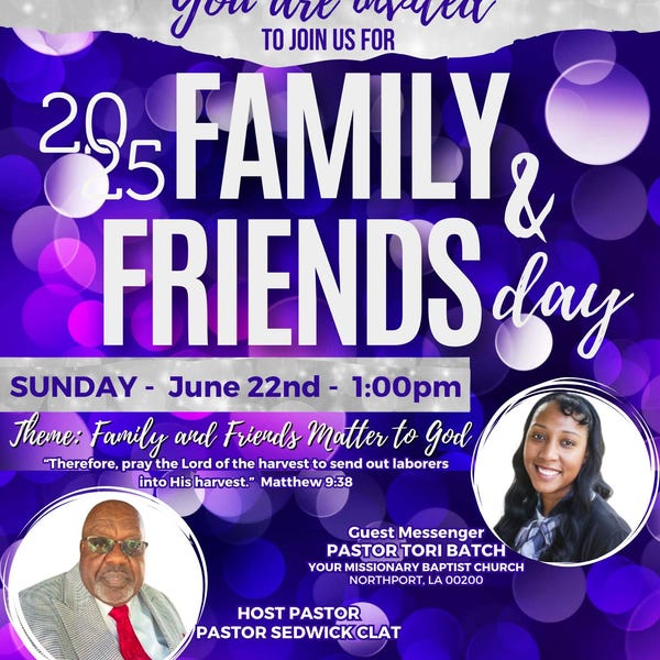 Family and Friends Day Program Template - Etsy