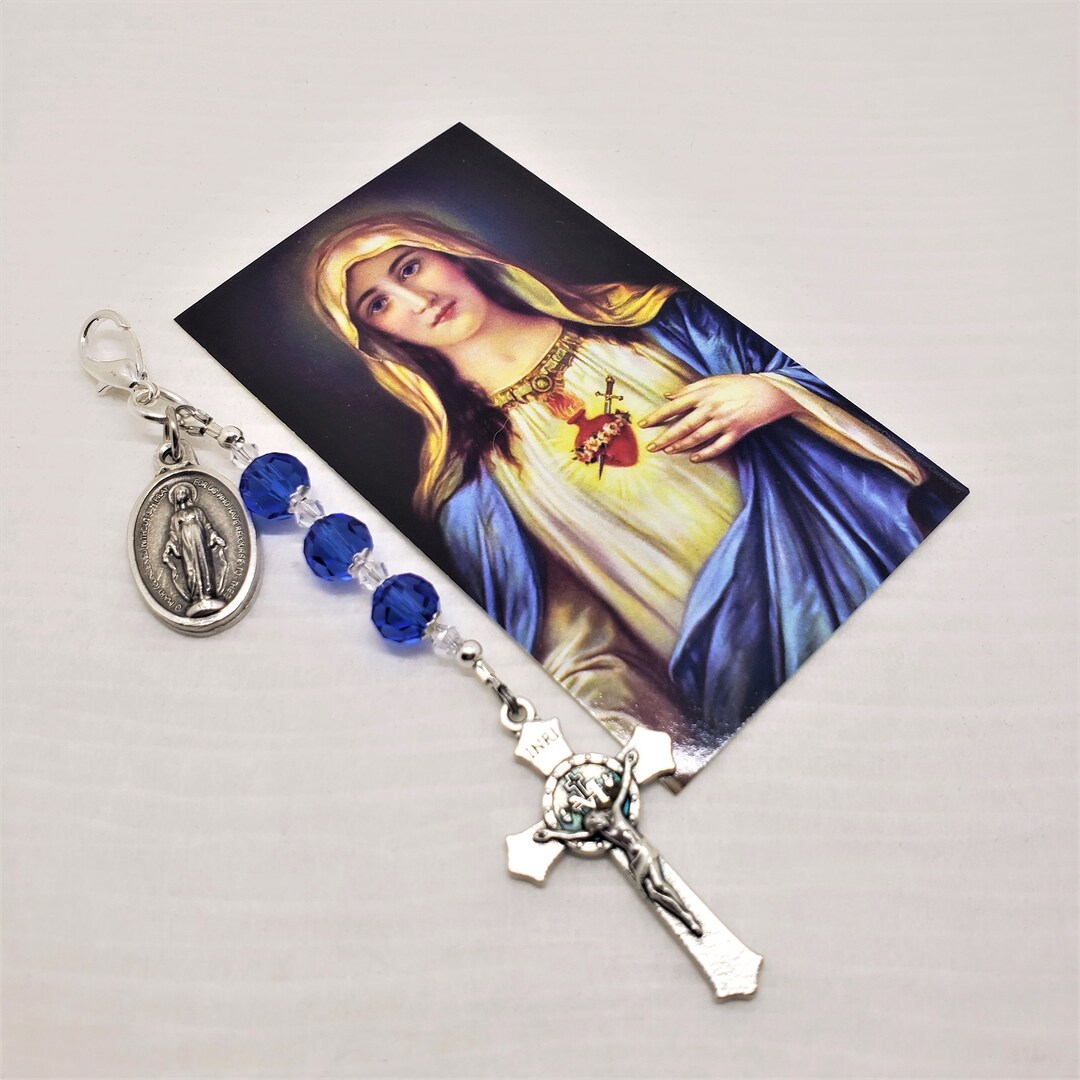 3 Hail Mary Chaplet. Catholic Prayer Beads, Mini Rosary, Pocket Rosary ...