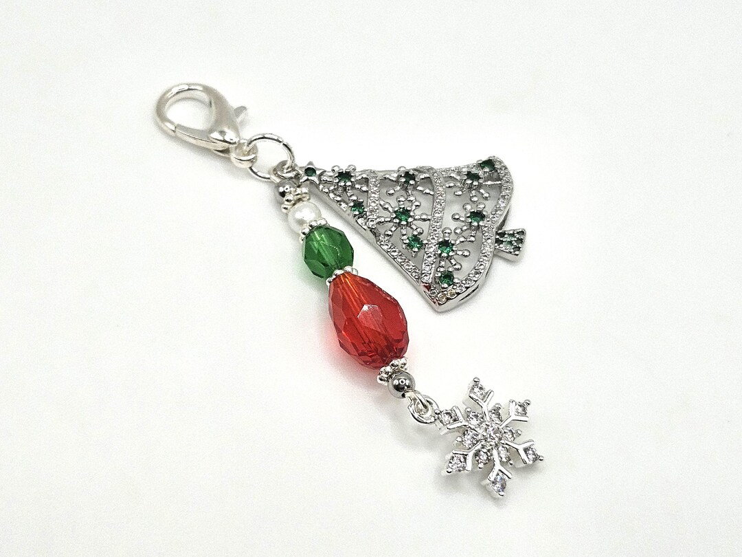Christmas Tree Zipper Pull, Clip on Charms, Planner or Journal Charm ...