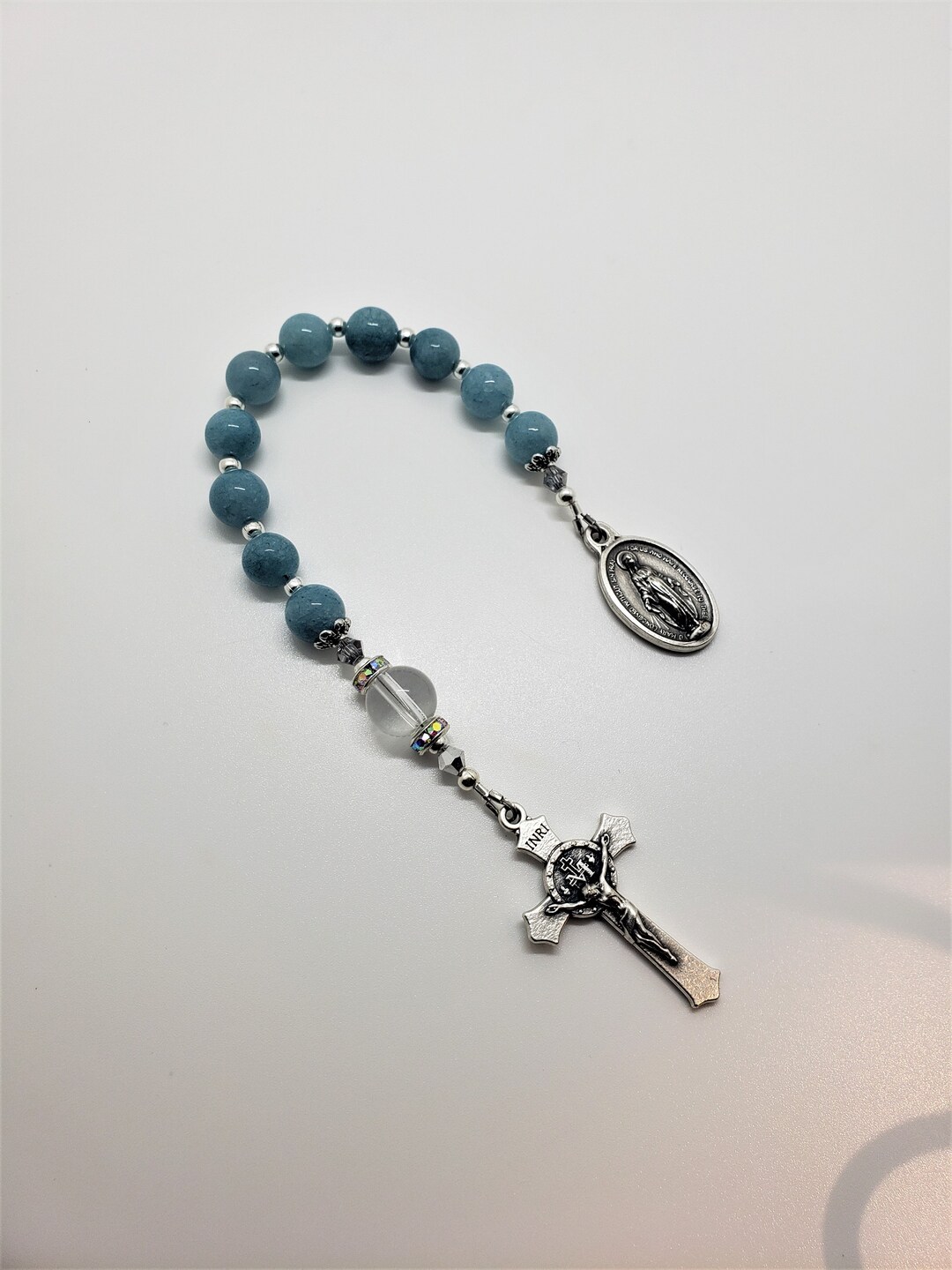 Miraculous Medal One Decade Rosary, Virgin Mary One Decade Rosary, Blue ...