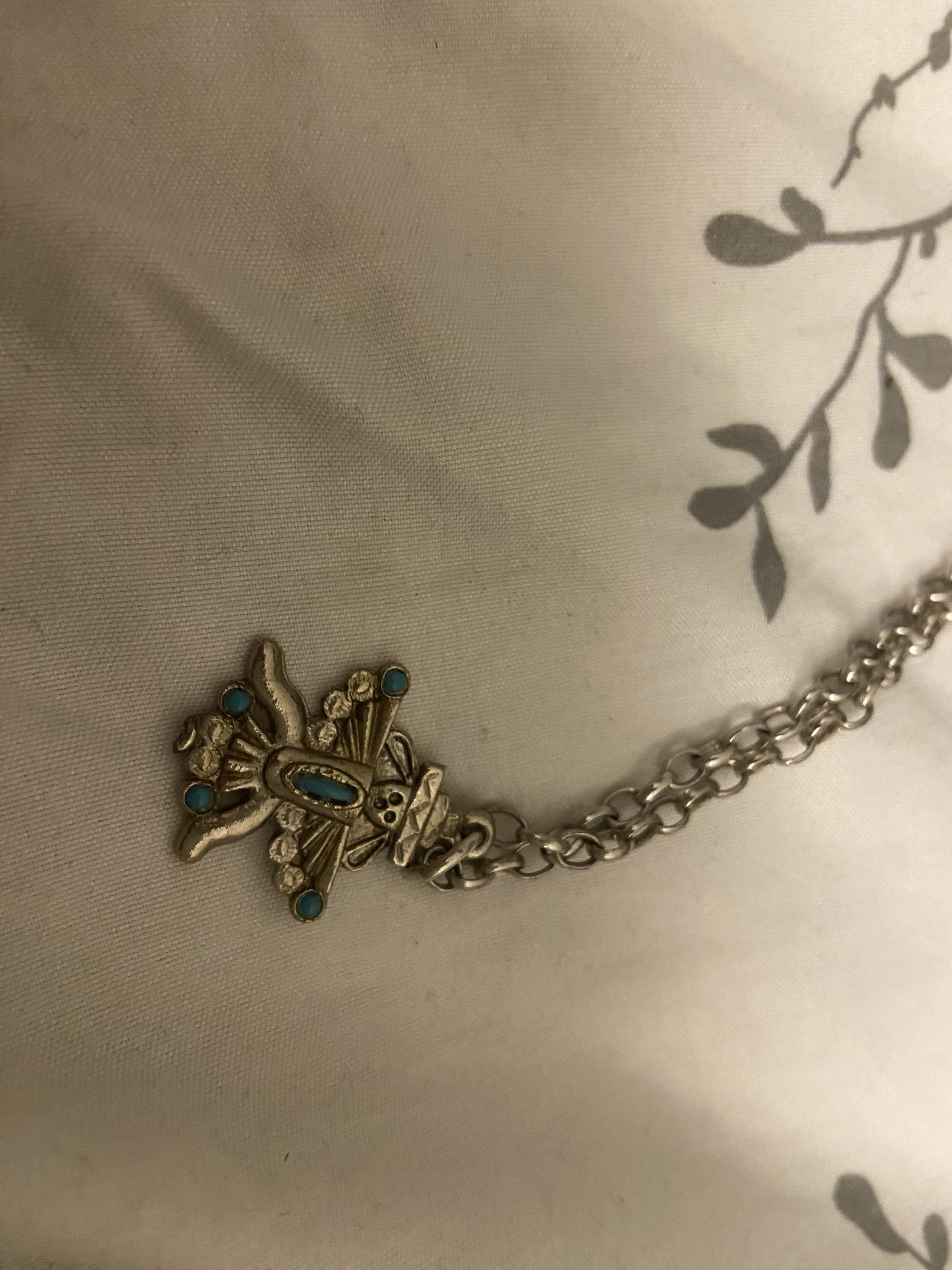 Vintage Zuni Pendant. Winged Man Pattern With Inlaid Turquoise ...