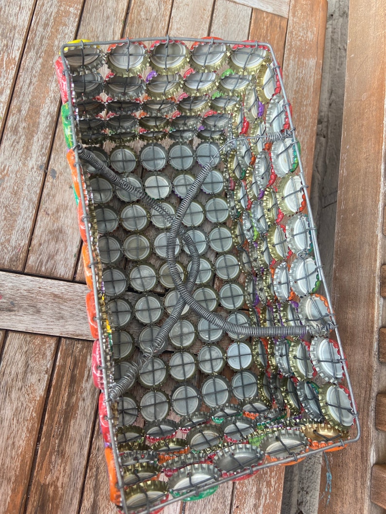 Bottle Cap Bag, Made of Wire and Caps! Art or Purse Your Choice! Coca ...