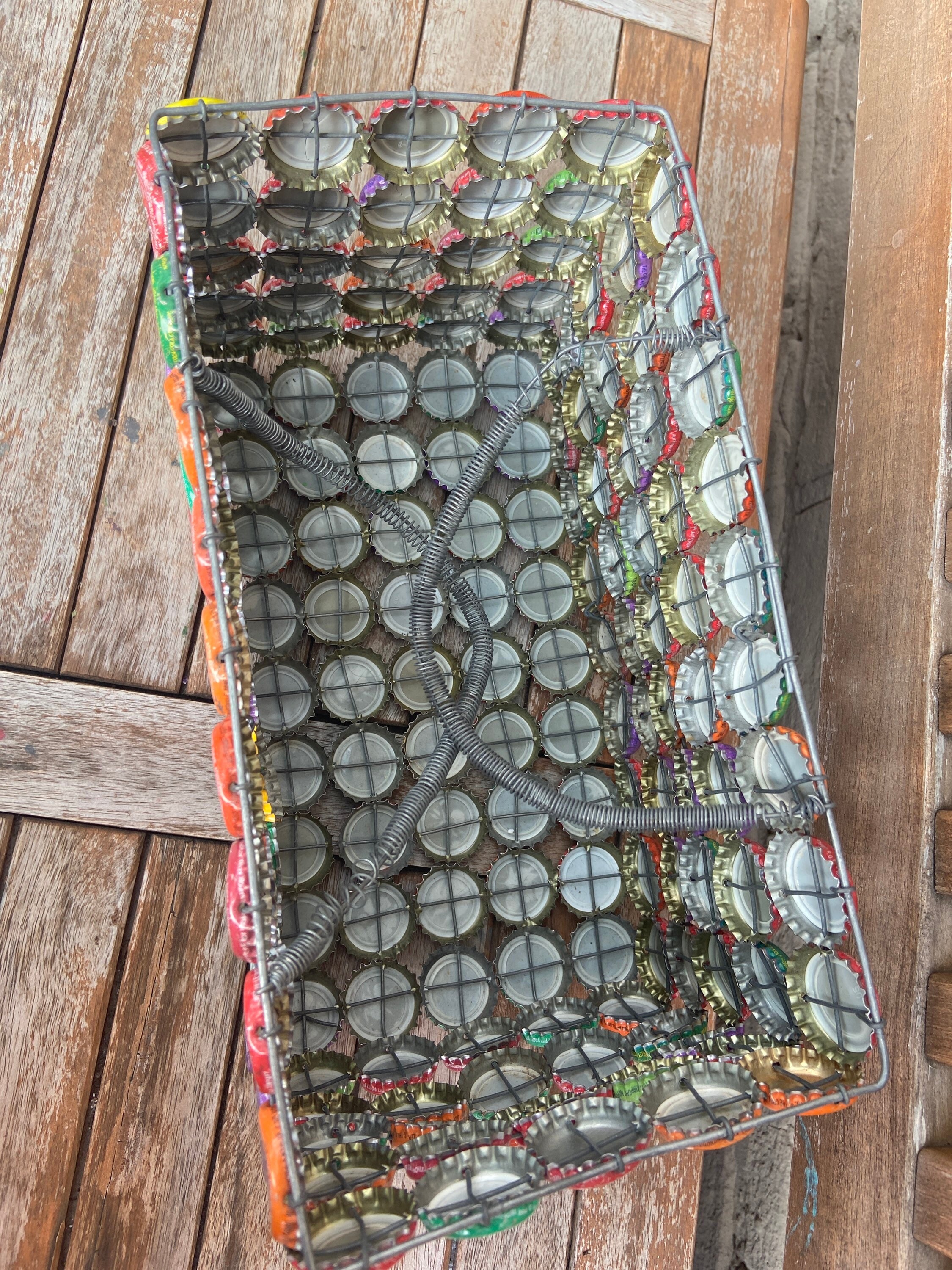 Bottle Cap Bag, Made of Wire and Caps! Art or Purse Your Choice! Coca ...