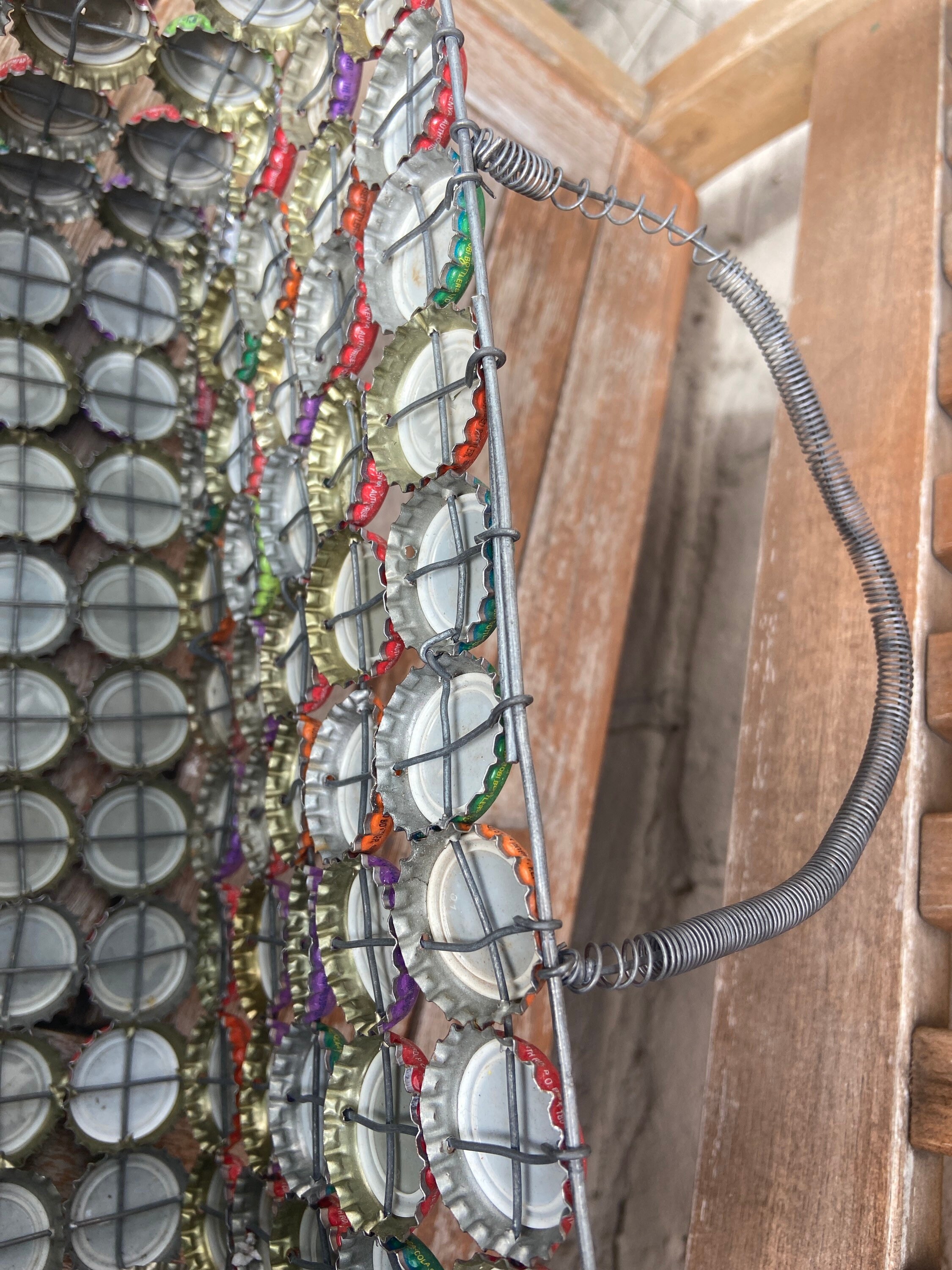 Bottle Cap Bag, Made of Wire and Caps! Art or Purse Your Choice! Coca ...