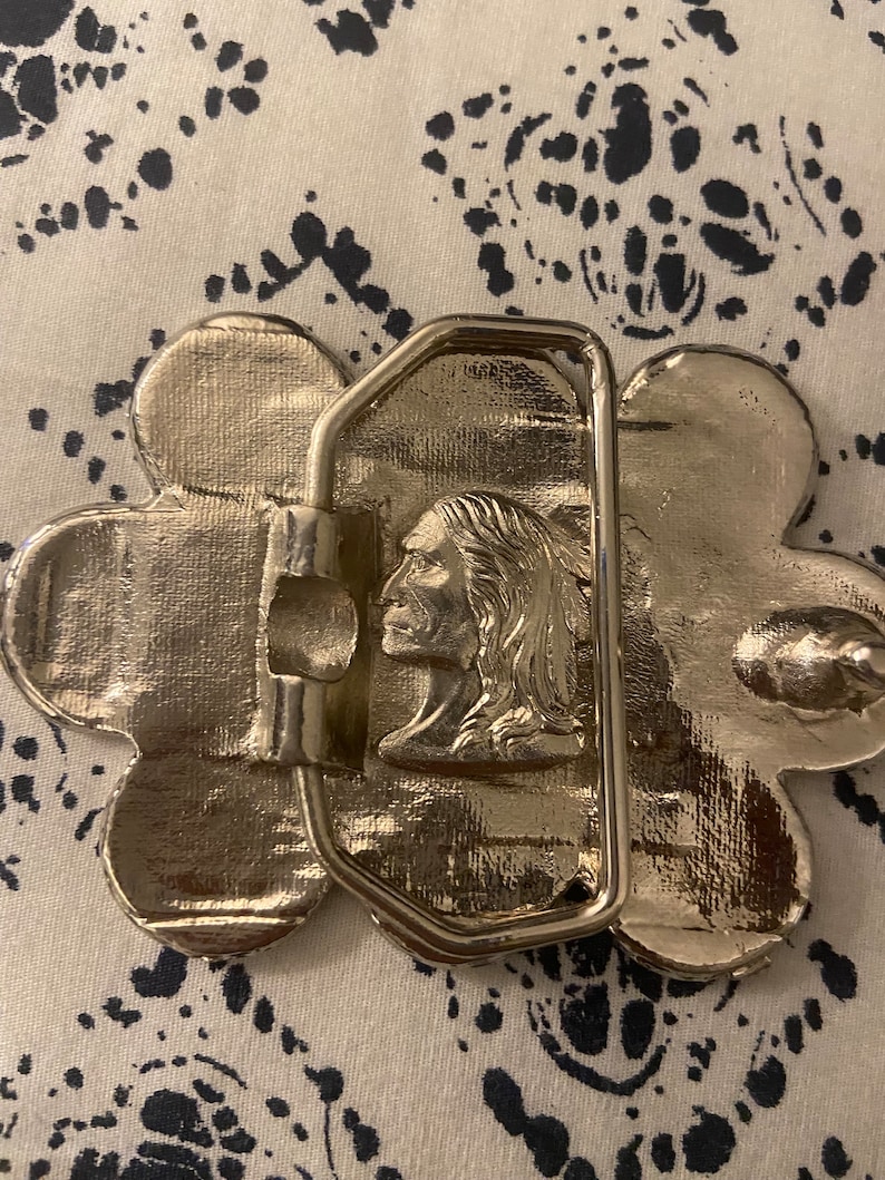 Vintage Buffalo Nickel Belt Buckle. Silver With Native American Back ...