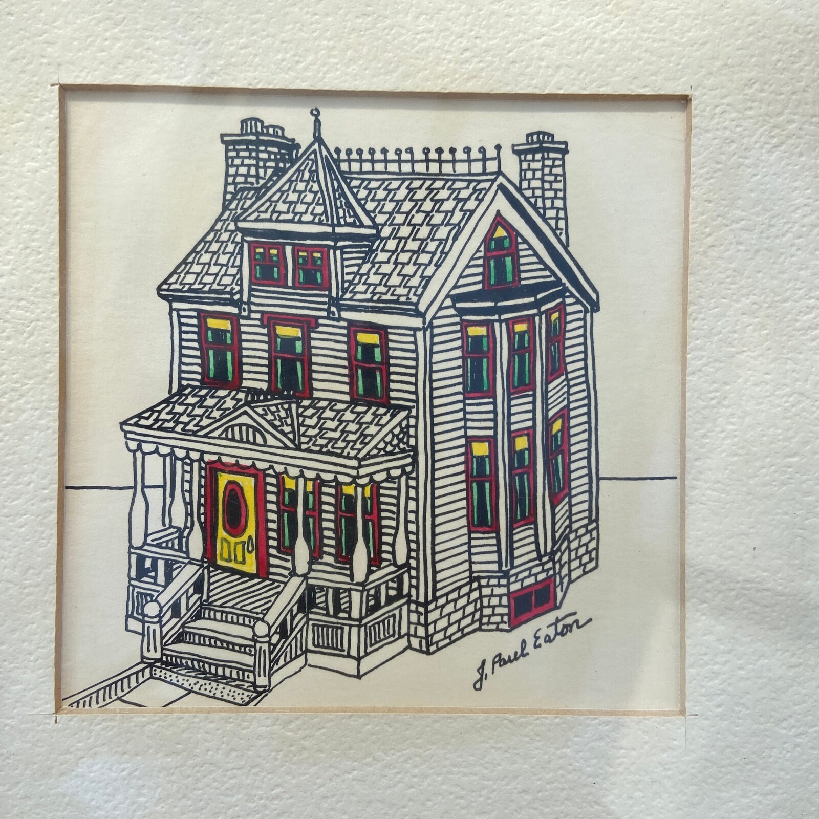 Ink and Color House Drawing by Artist J. Paul Eaton. Item is - Etsy