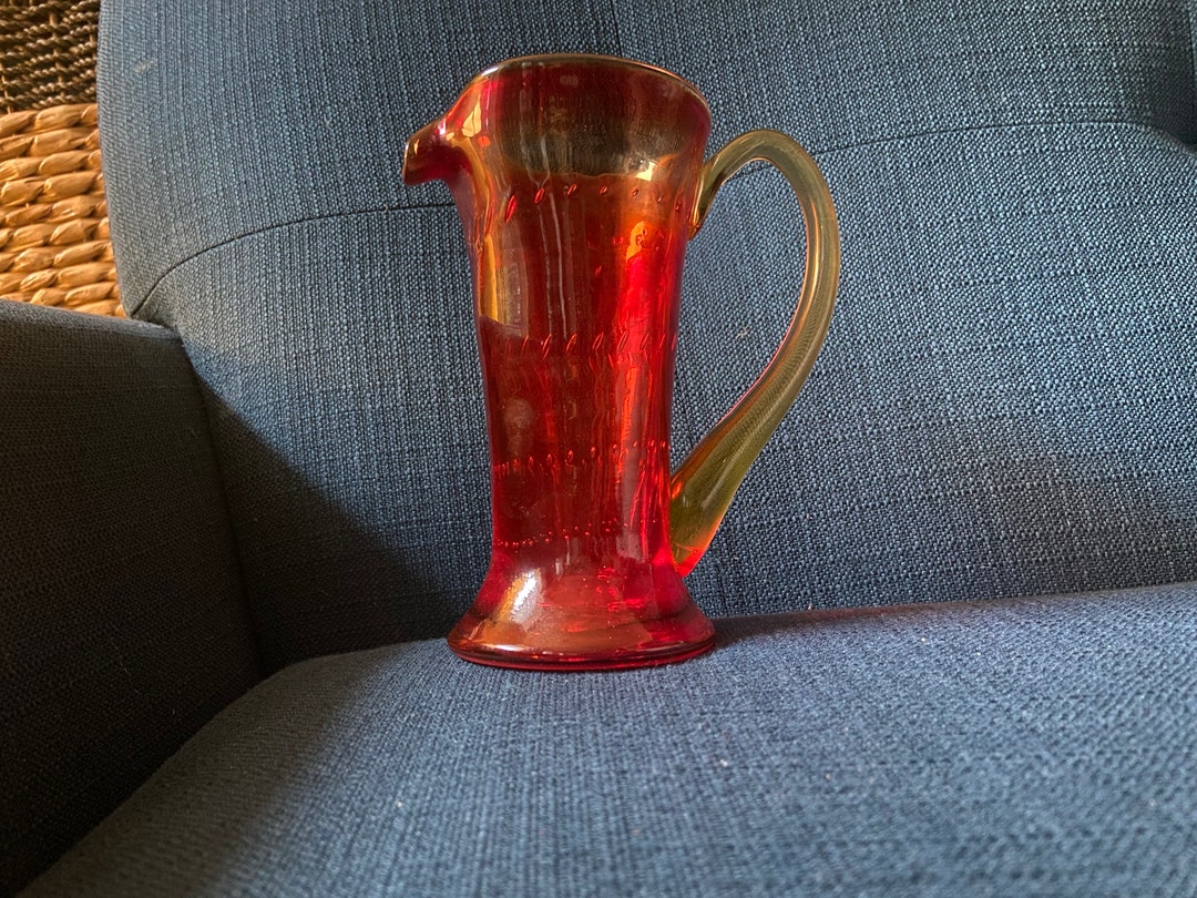 Blenko Tangerine 6” Pitcher From the 1960s With Controlled Bubble and ...