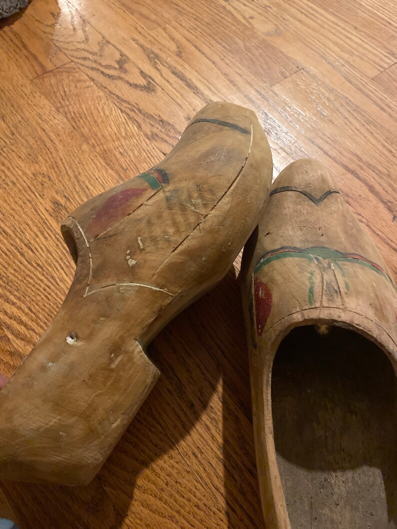 Antique Bavarian Wooden Clogs Late 1800’s Paint Remnants on Top. Part ...