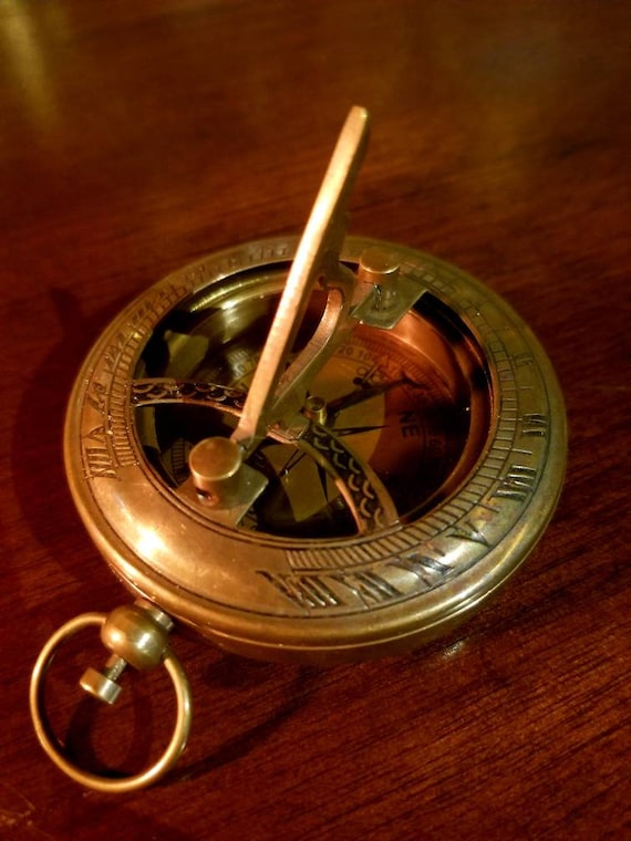 Pocket Sundial & Compass | Etsy