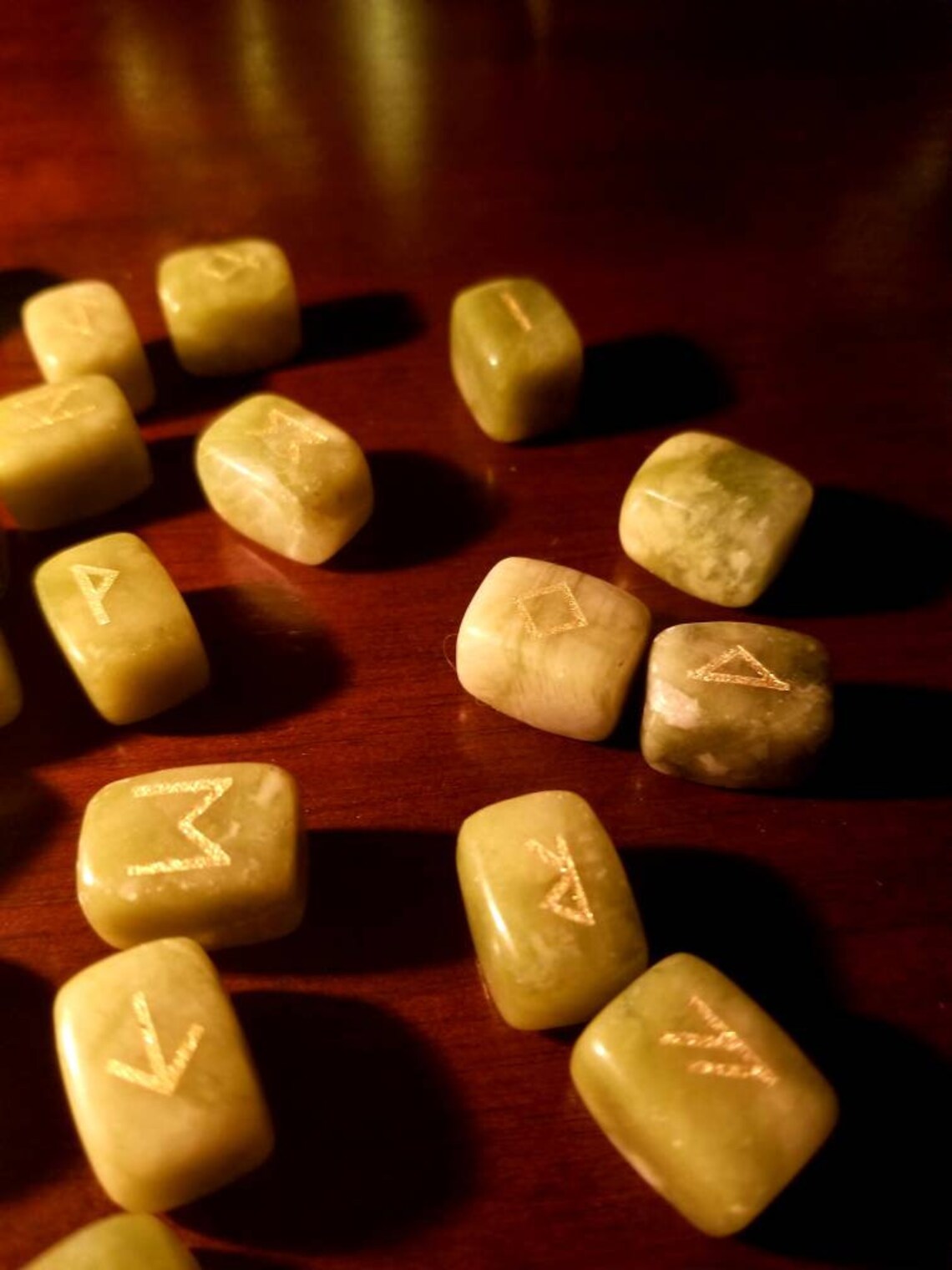 Elder Futhark Runes Jade | Etsy