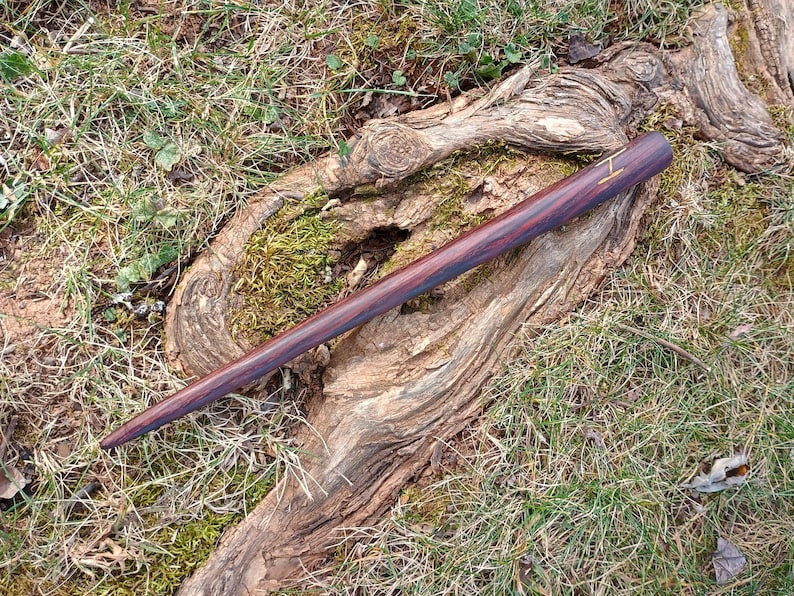Dark Rosewood Wand, Elder Futhark Runes - Etsy