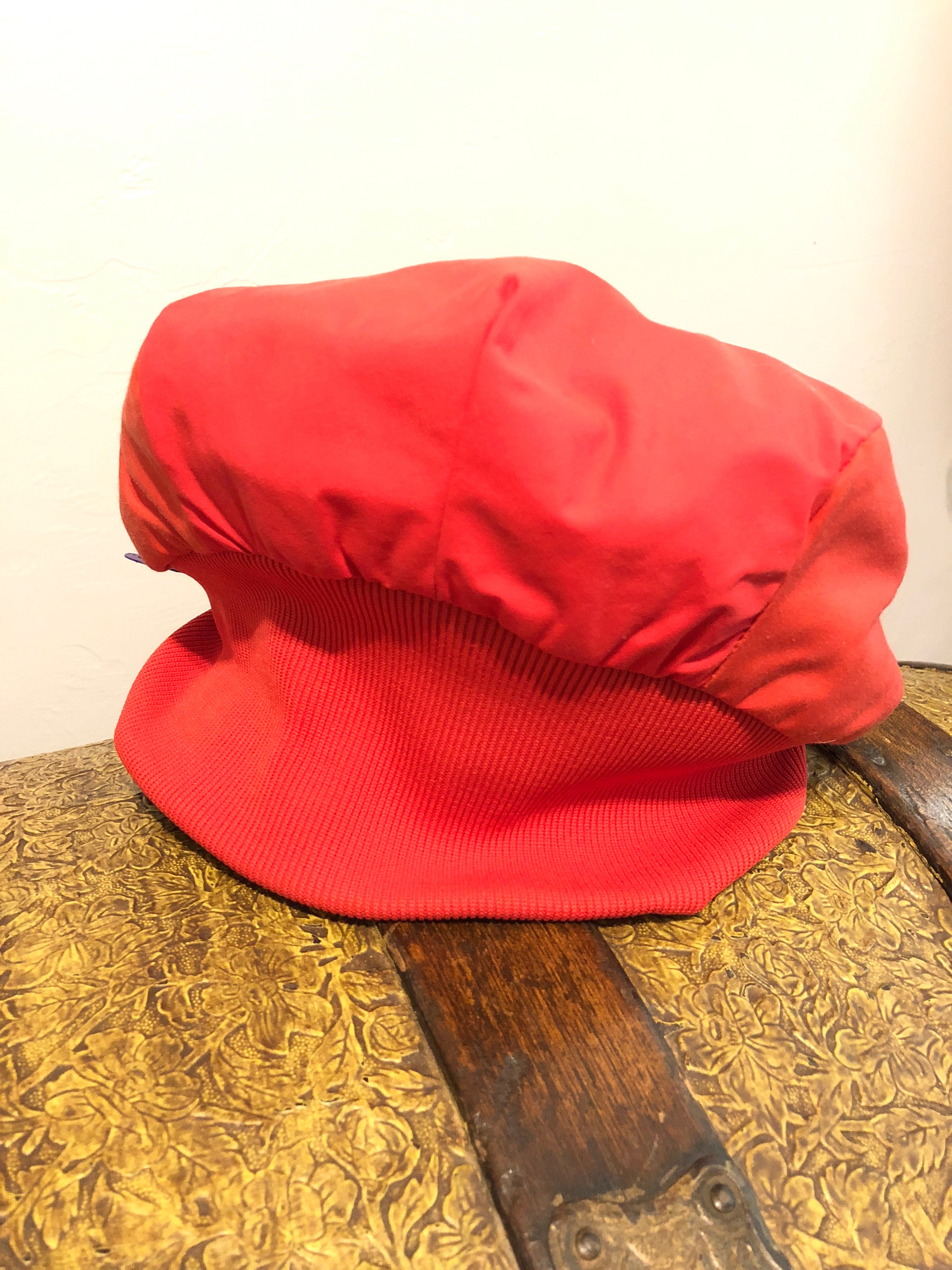 Retro Red Flat Cap Insulated With Gore-tex - Etsy