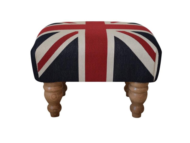 Small Footstool Union Jack Fabric Available on Waxed and - Etsy UK