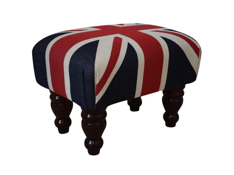 Small Footstool Union Jack Fabric Available on Waxed and - Etsy UK