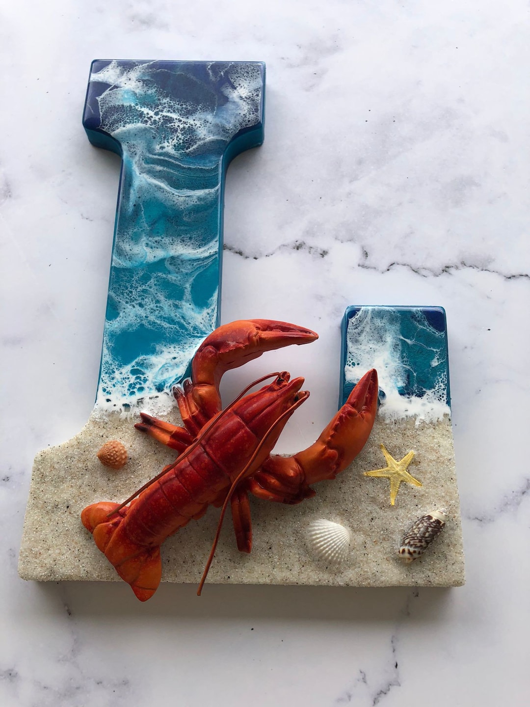 Personalized Lobster Wall Hanging | Monogram Initial Decor | Beach Art ...