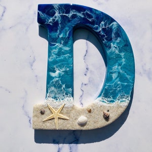 Custom Beach Themed Letter Wall Hanging | Monogram Initial | Surf Art ...