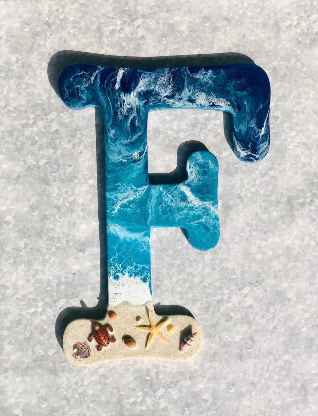 Personalized Resin Large Letter Art | Large Letters for Wall | Starfish ...