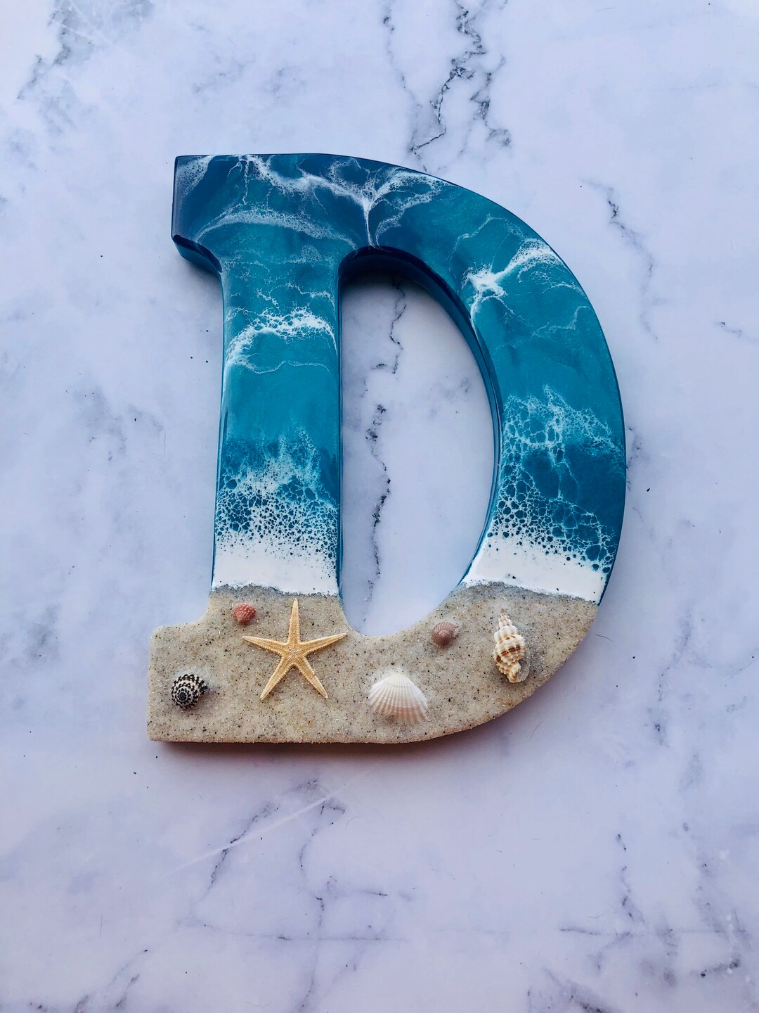 Custom Beach Themed Letter Wall Hanging Monogram Initial Surf Art Beach ...