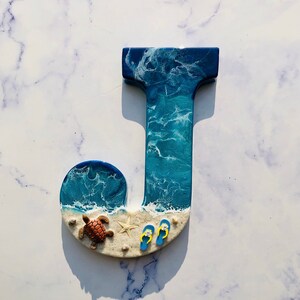 Personalize Beach Letter for Wall | Monogram Initial Decor | Surf Art ...