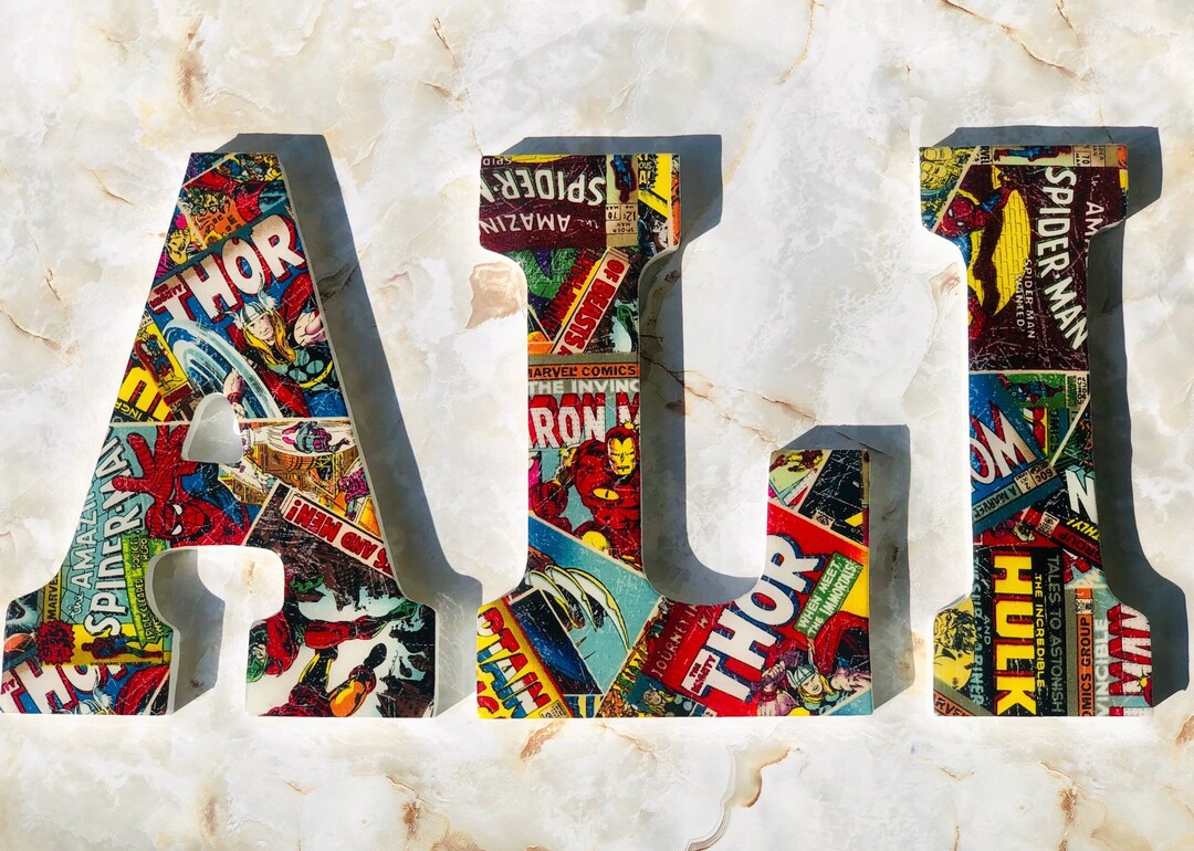 Personalized Superhero Wall Letters | Avengers Wall Decor | Marvel ...