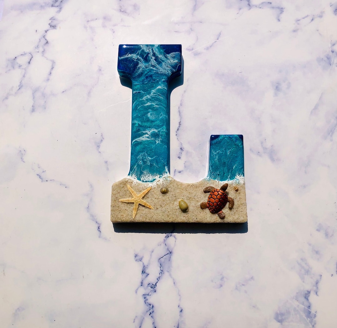 Personalize Beach Letter for Wall | Monogram Initial Decor | Surf Art ...