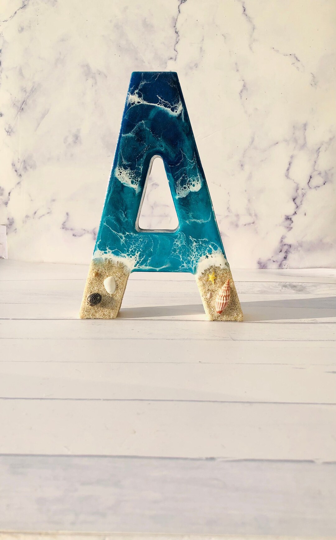Standing Beach Resin Letters Handmade Gift Beach Decor Personalized ...