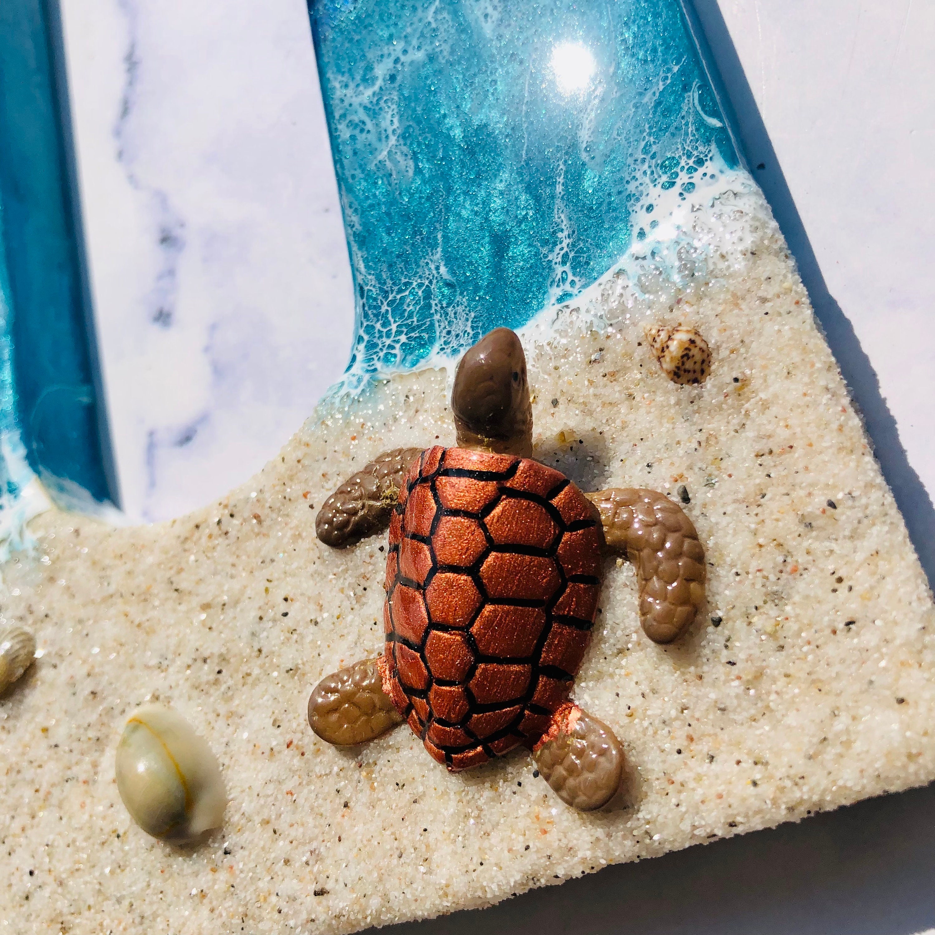 Personalized Beach Resin Letter: Coastal Home Decor, Surf Art - Etsy