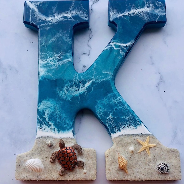 Beach Resin Art Letters - Etsy