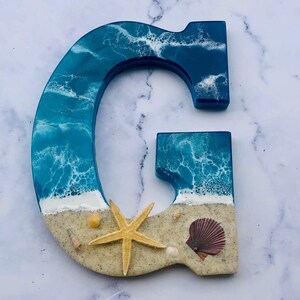 Personalized Beach Resin Letter: Coastal Home Decor, Ocean Art | Pick ...
