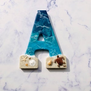 Custom Sand Dollar Beach Resin Beach Art Letter| Coastal Sand Dollar ...