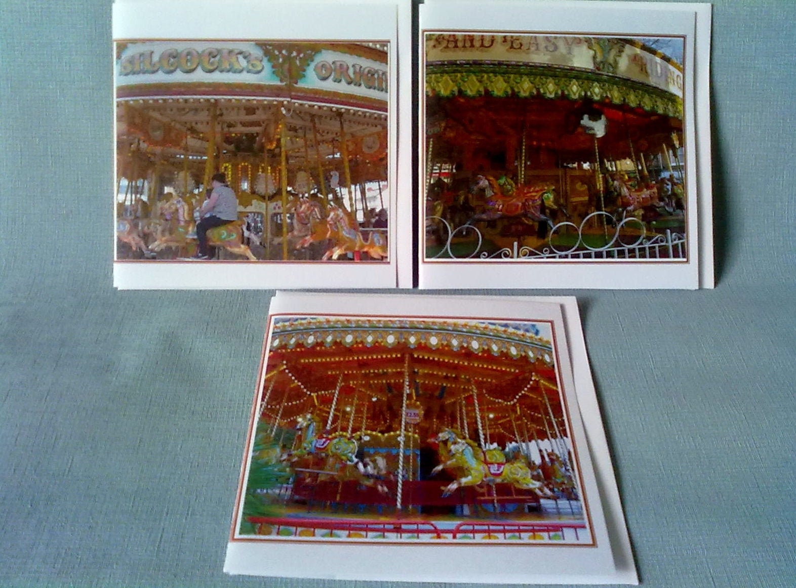 Vintage Fairground Fun Greetings Cards of Carousels packs of | Etsy
