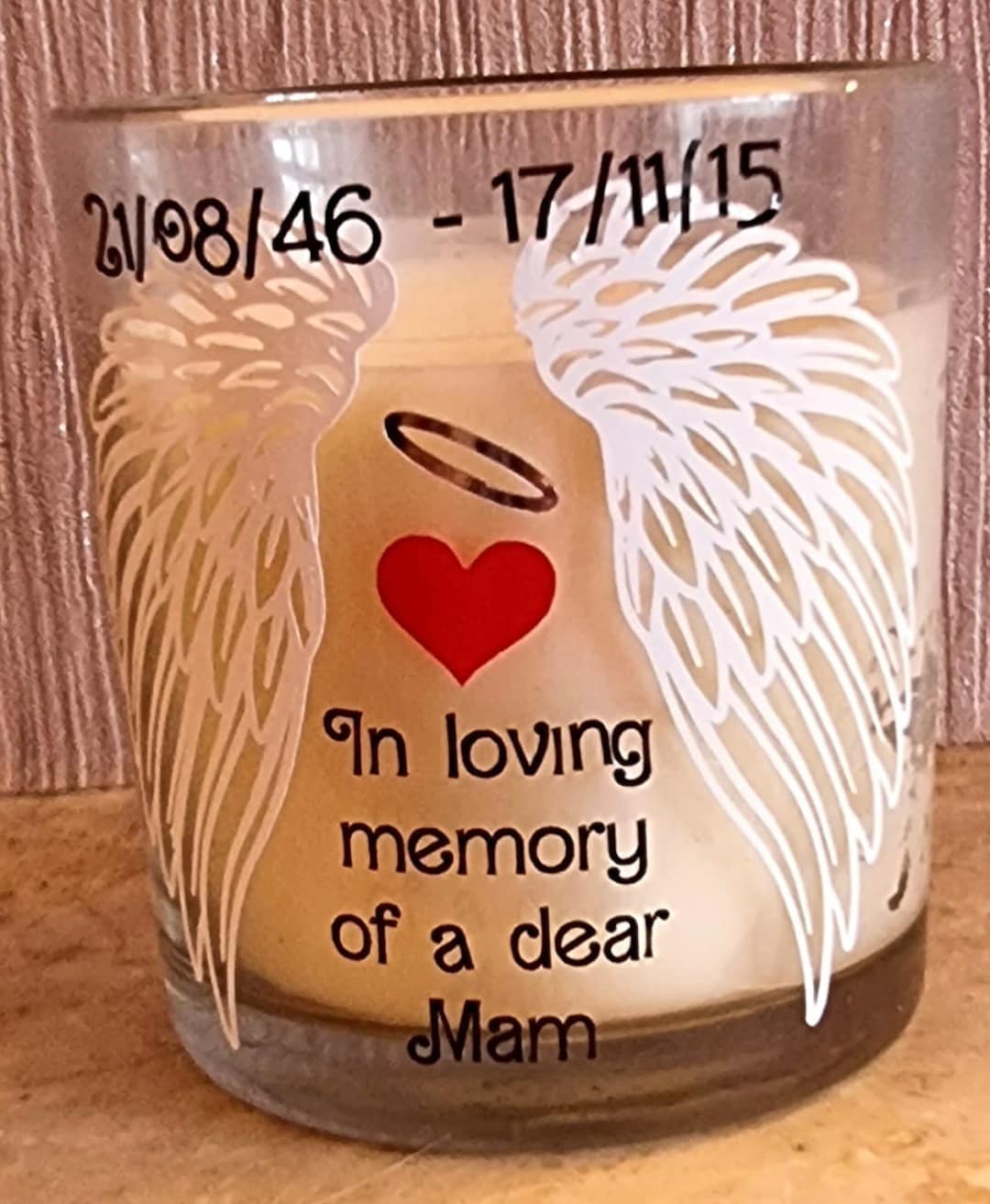 Personalised in Loving Memory Candle Dad, Mum, Aunty Etc , Remembrance ...