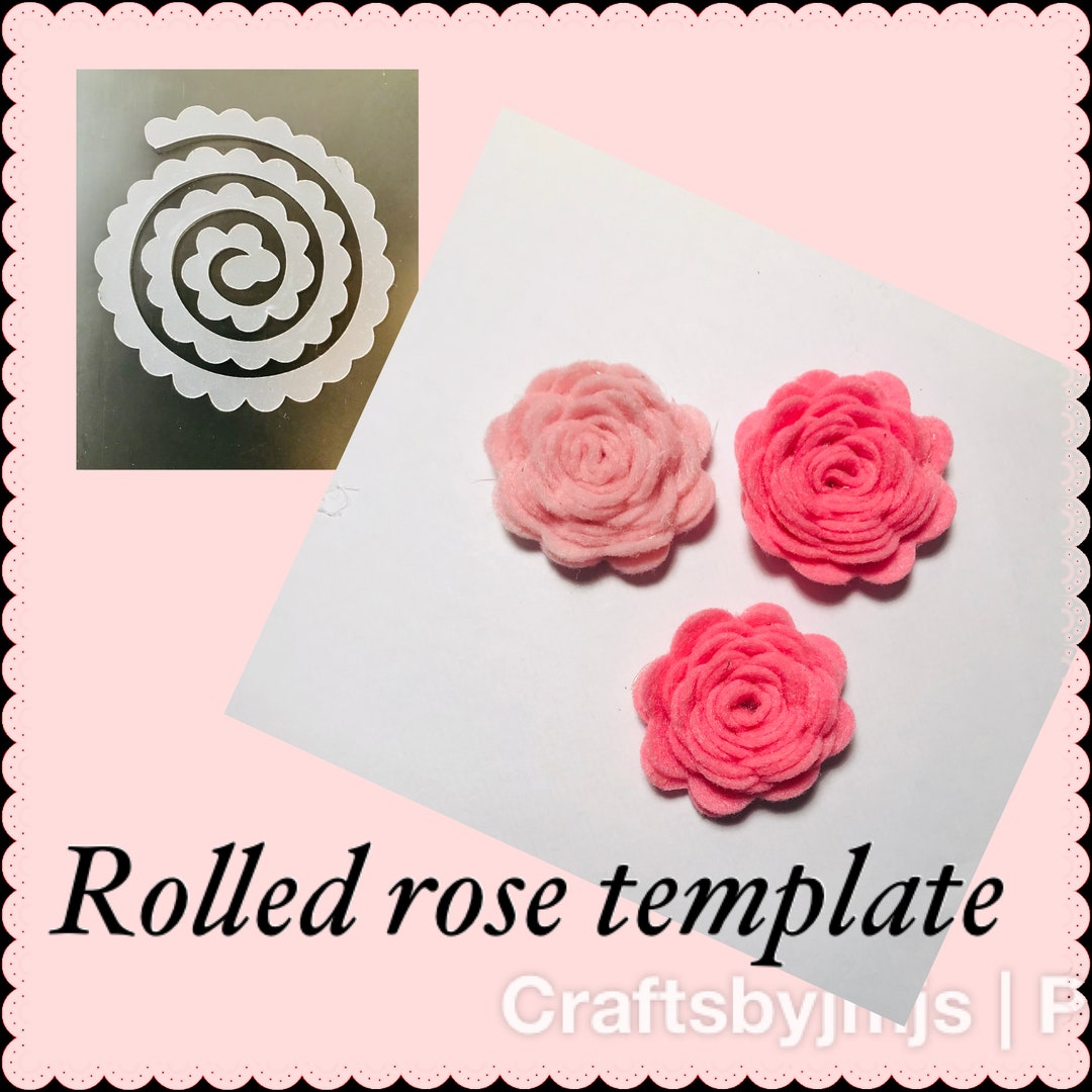Rolled Rose Template - Etsy