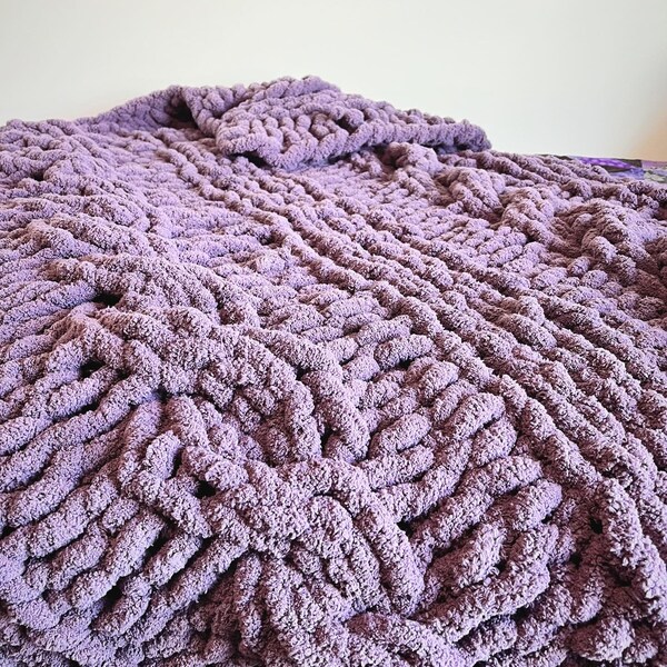 Knitted Fleece Blanket - Etsy
