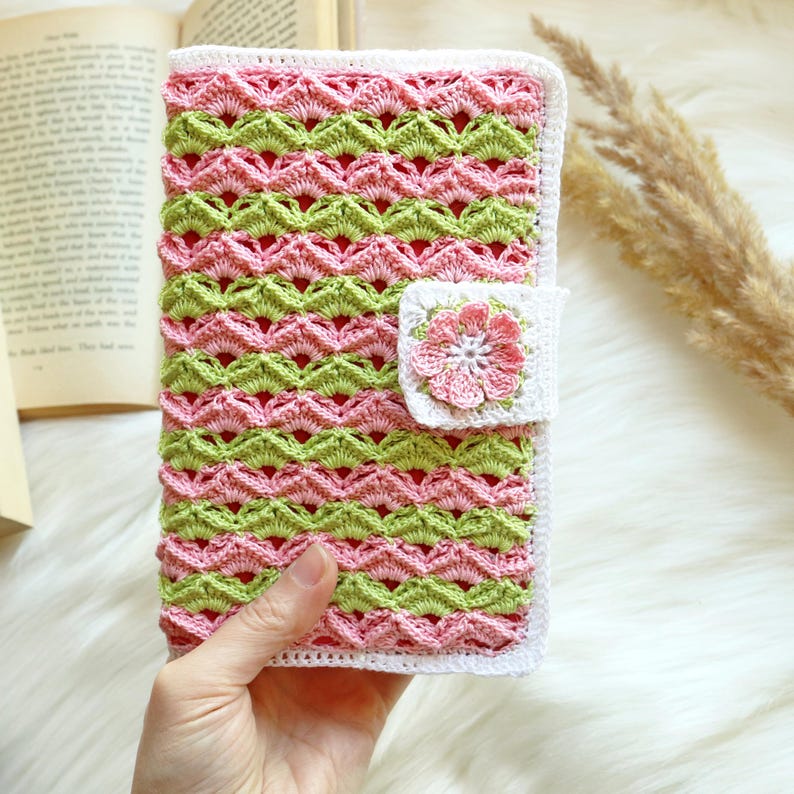 Crochet Book Cover Pattern PDF Fan Pattern of Journal Cover With Flaps ...