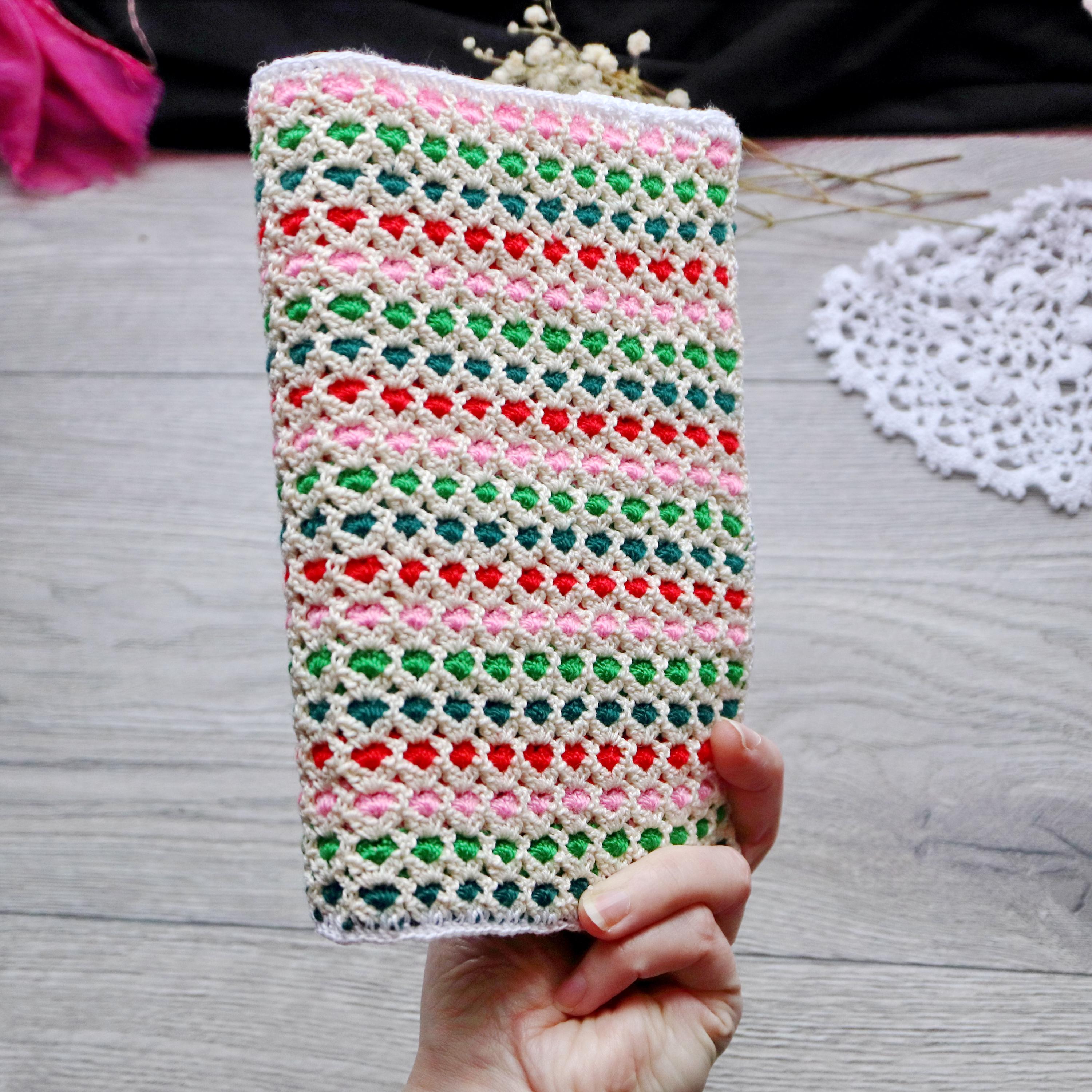 Reversible Crochet Book Cover Pattern, Double Layer Book Sleeve (PDF ...