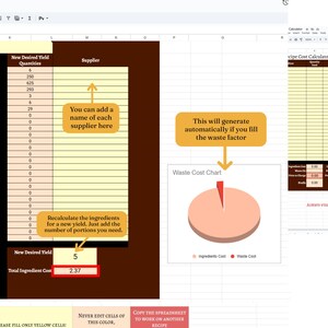 Bakery Cost Calculator: Recipe Pricing Spreadsheet (google Sheets ...