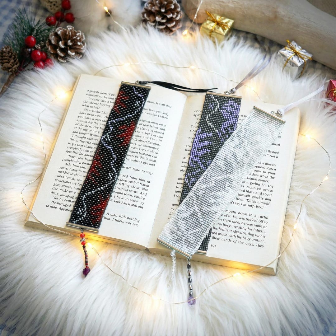 Red Flower Loom Beading Pattern Bookmark – Digital PDF, Seed Bead ...