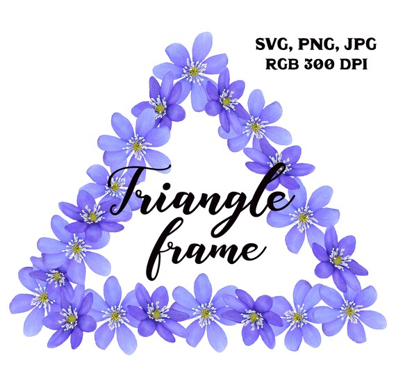 Blue Snowdrop Triangle Floral Frame SVG Digital Flower Frame - Etsy