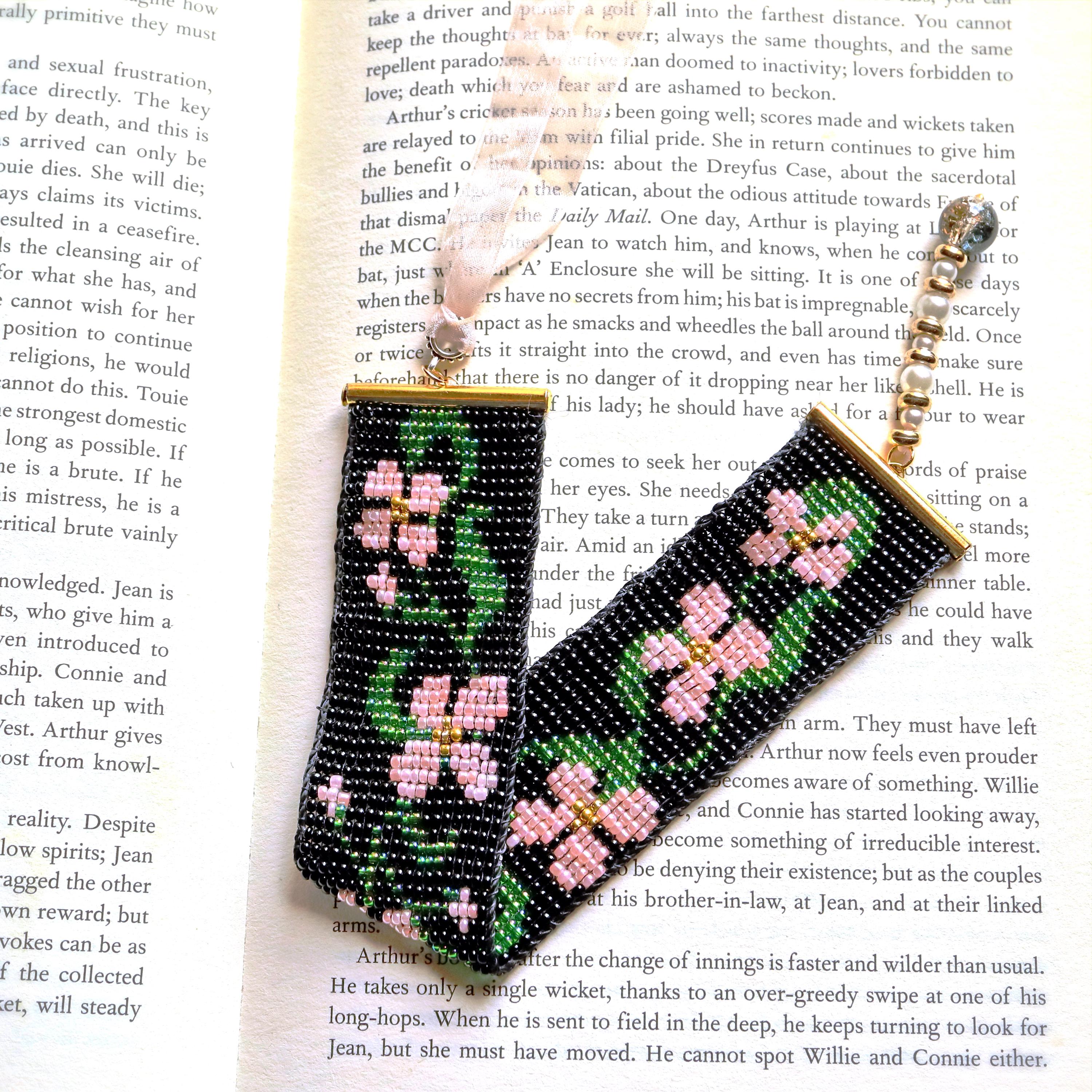 Cherry Blossom Beaded Bookmark Pattern – Loom Bracelet PDF Tutorial - Etsy
