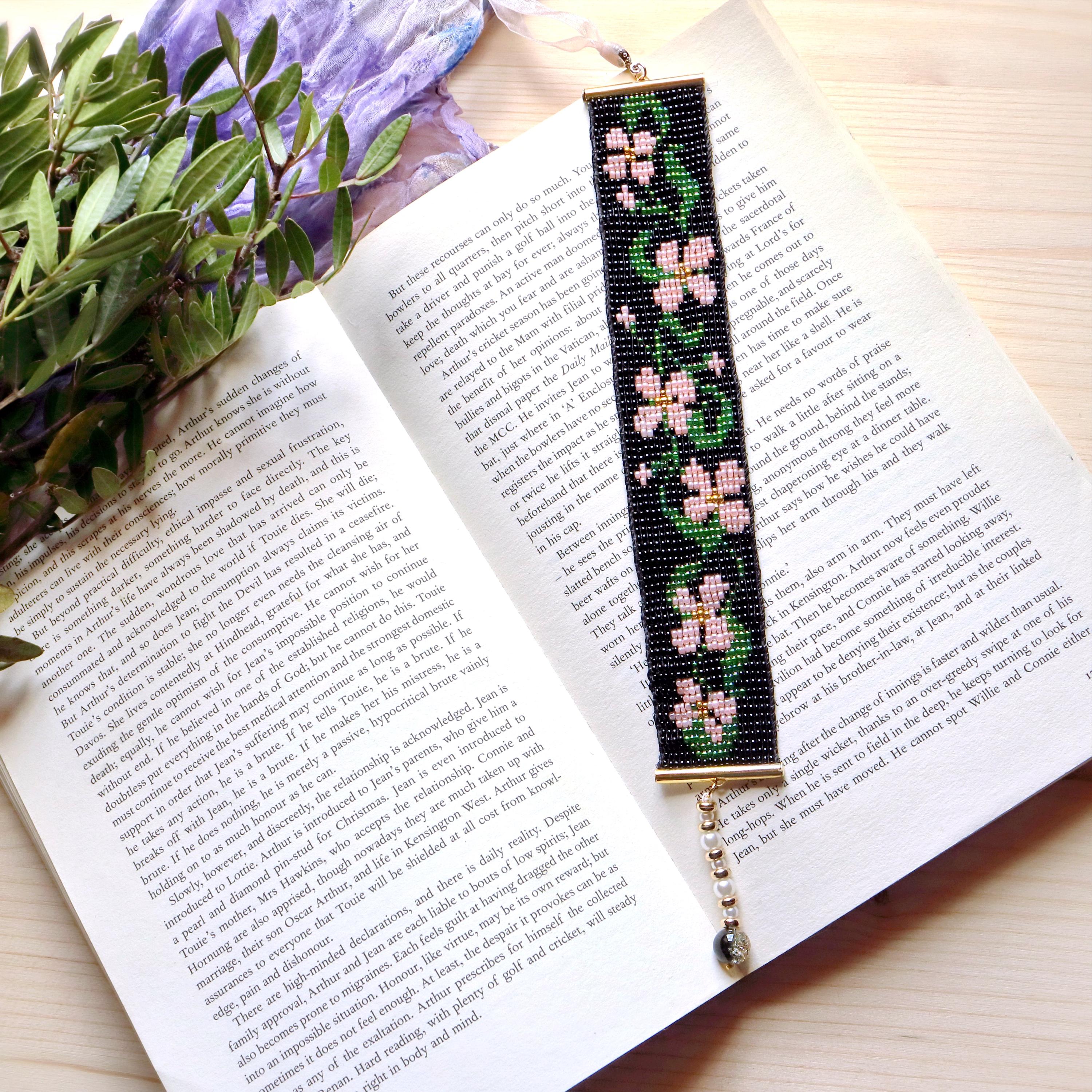 Cherry Blossom Beaded Bookmark Pattern – Loom Bracelet PDF Tutorial - Etsy