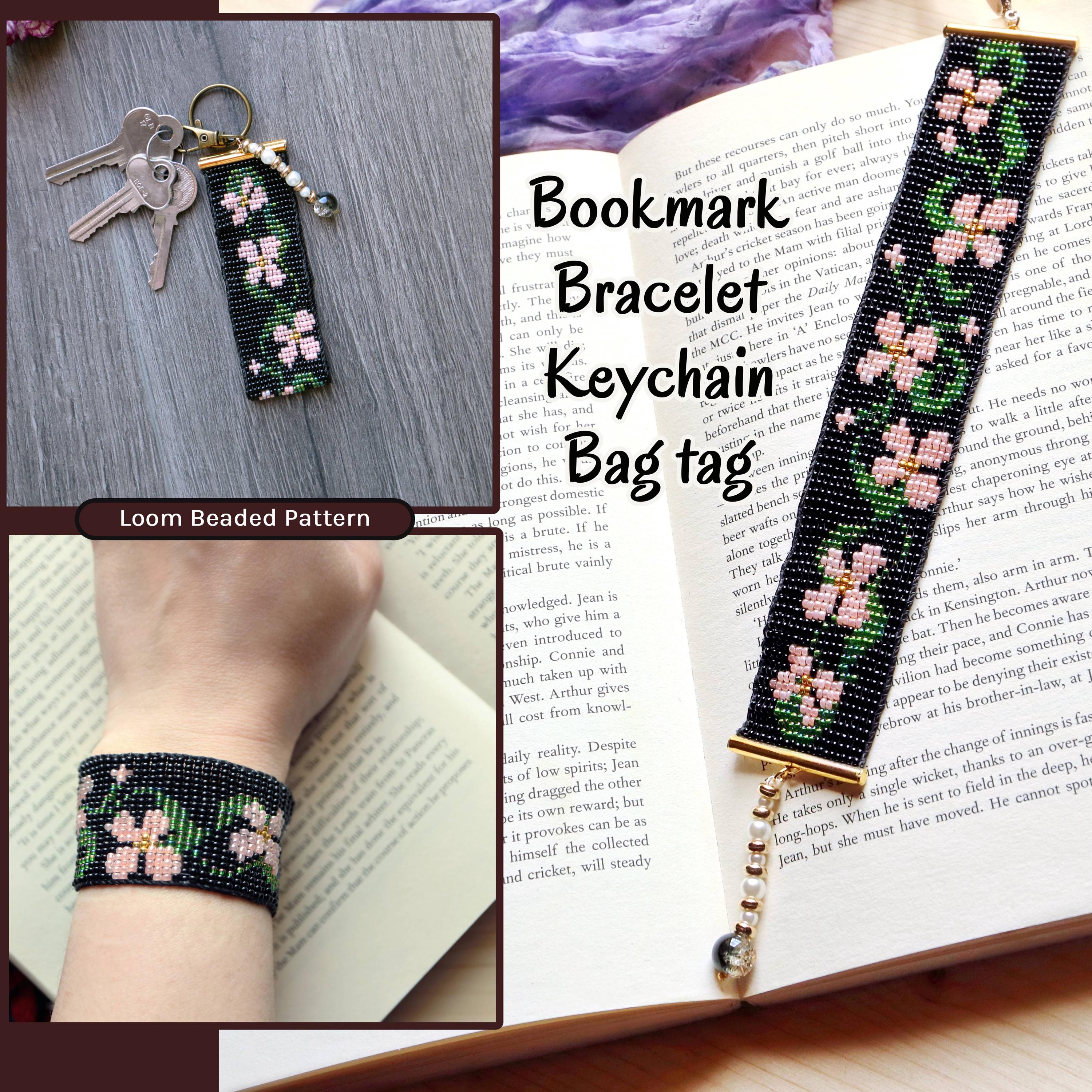Cherry Blossom Beaded Bookmark Pattern – Loom Bracelet PDF Tutorial - Etsy