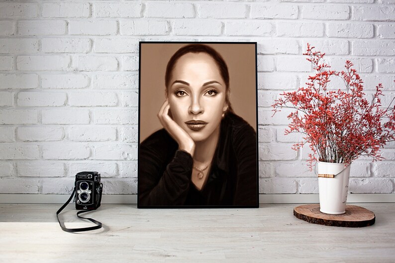 Sade Digital Painting Print. Helen Folasade Adu Wall Decor. Portrait ...